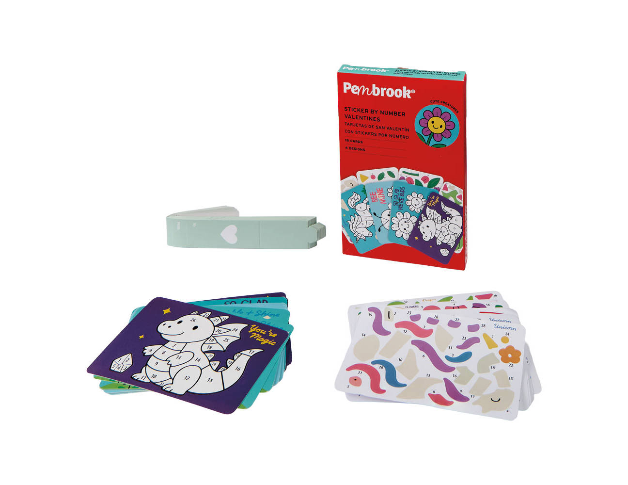 Pembrook Valentine's Day Craft Cards Kit - Sticker by Number Flower