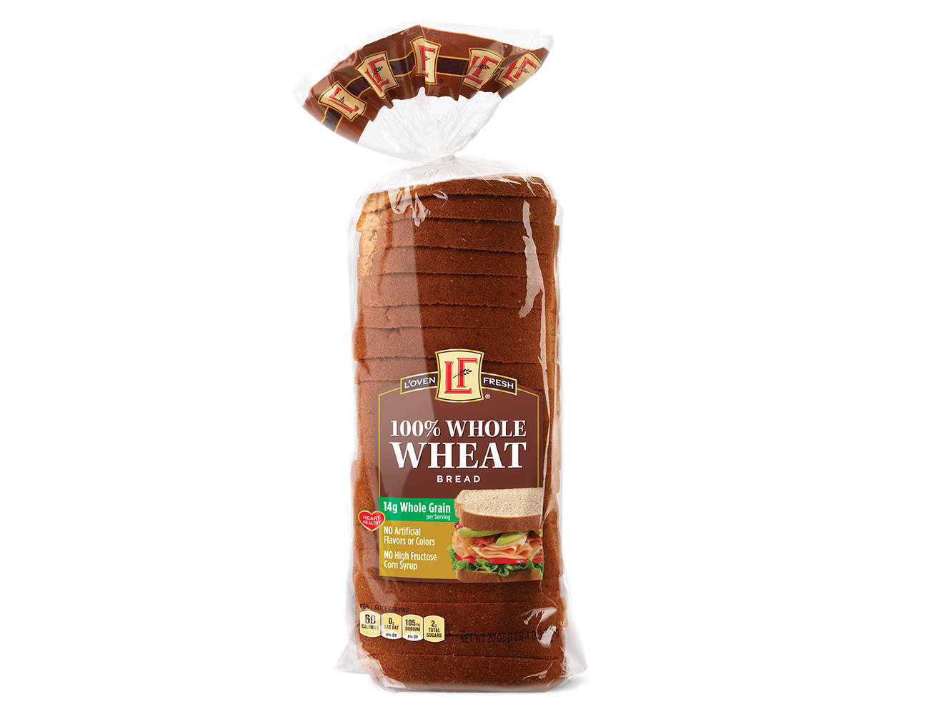 L'oven Fresh 100% Whole Wheat Bread, 20 oz