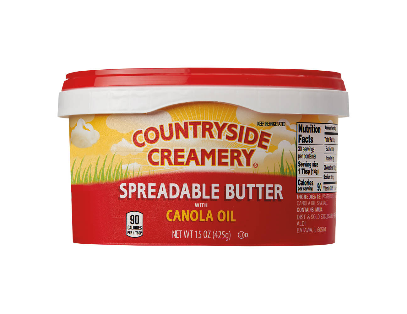 Countryside Creamery Spreadable Butter with Canola Oil, 15 oz