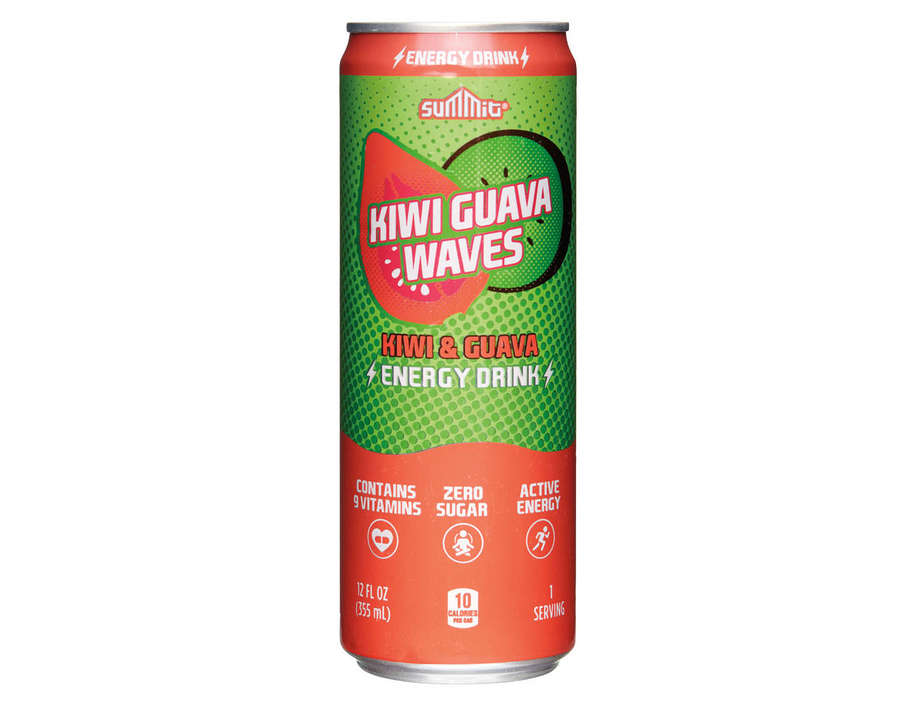 Summit Zero Sugar Kiwi & Guava Waves Energy Drink