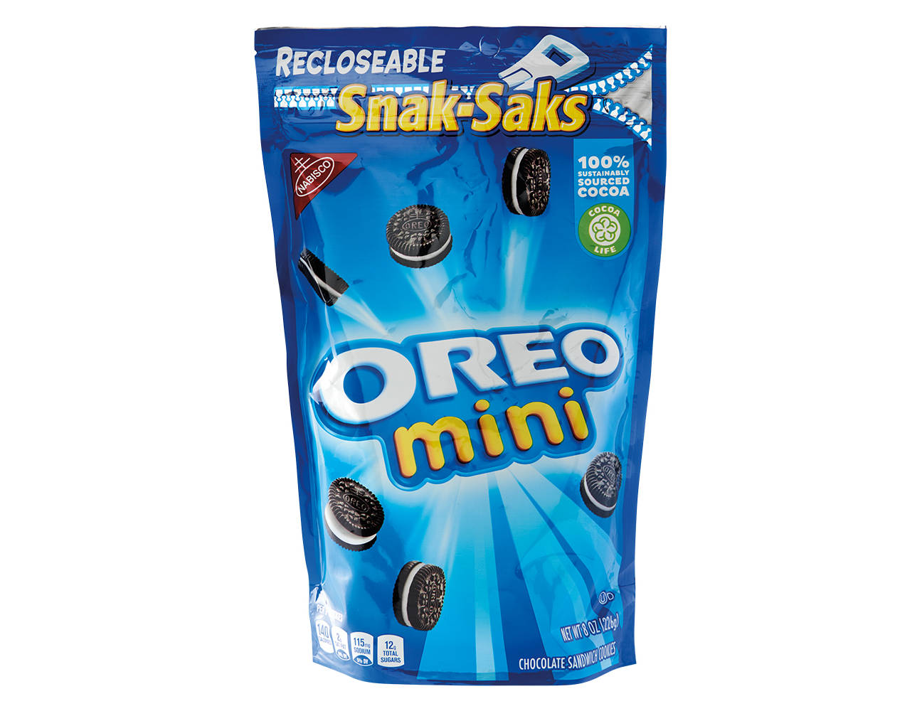 Nabisco Snak Sak Mini Oreo Chocolate Sandwich Cookies, 8 oz