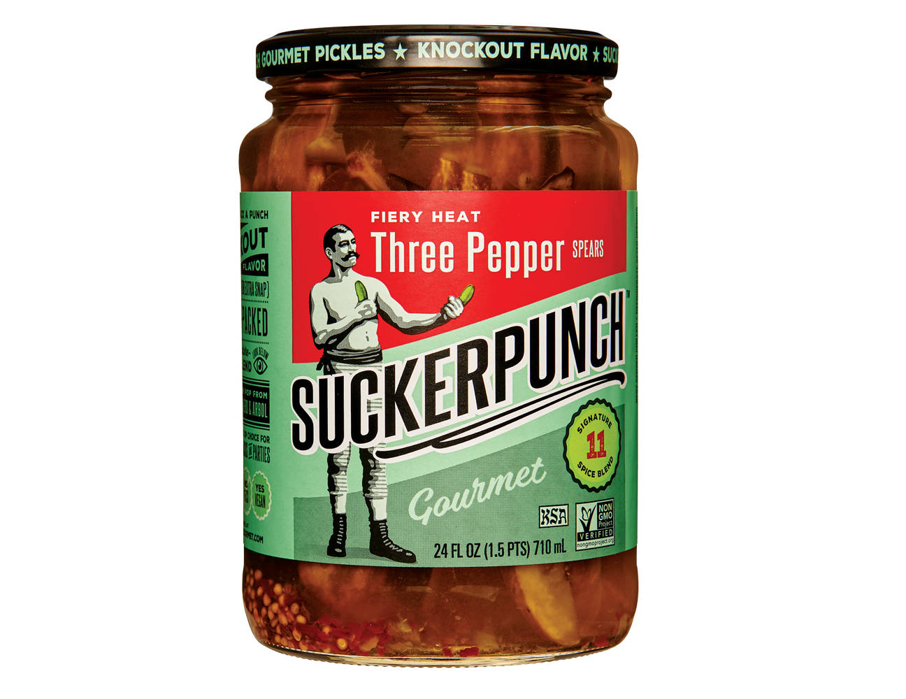 SuckerPunch 3-Pepper Fire Spears Pickles, 24 fl oz