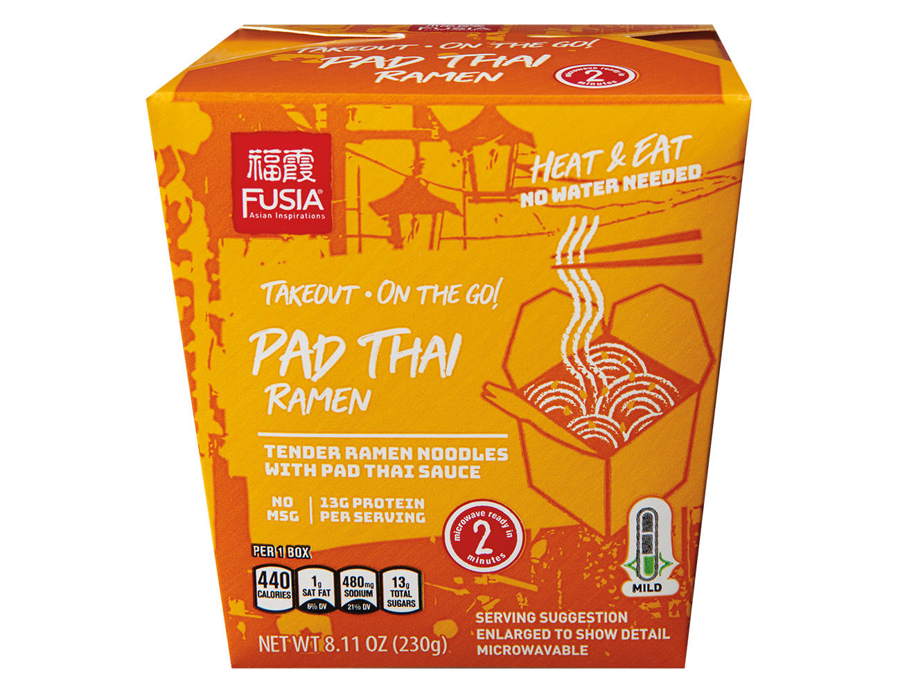 Fusia Asian Inspirations Pad Thai Ramen Takeout Boxes, 8.11 oz