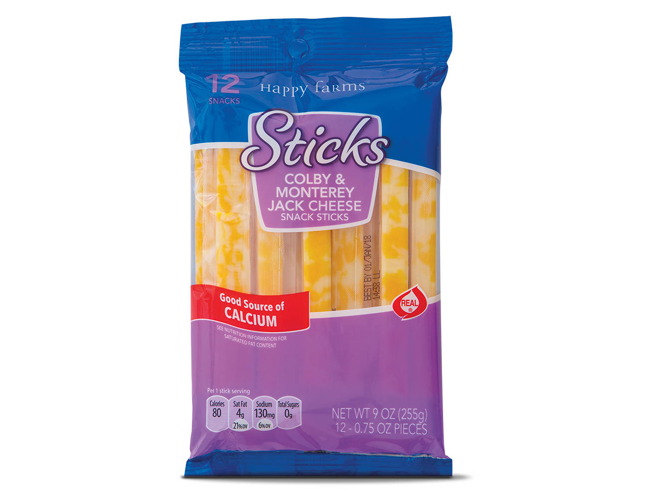 Happy Farms Colby Jack Cheese Snack Sticks, 9 oz