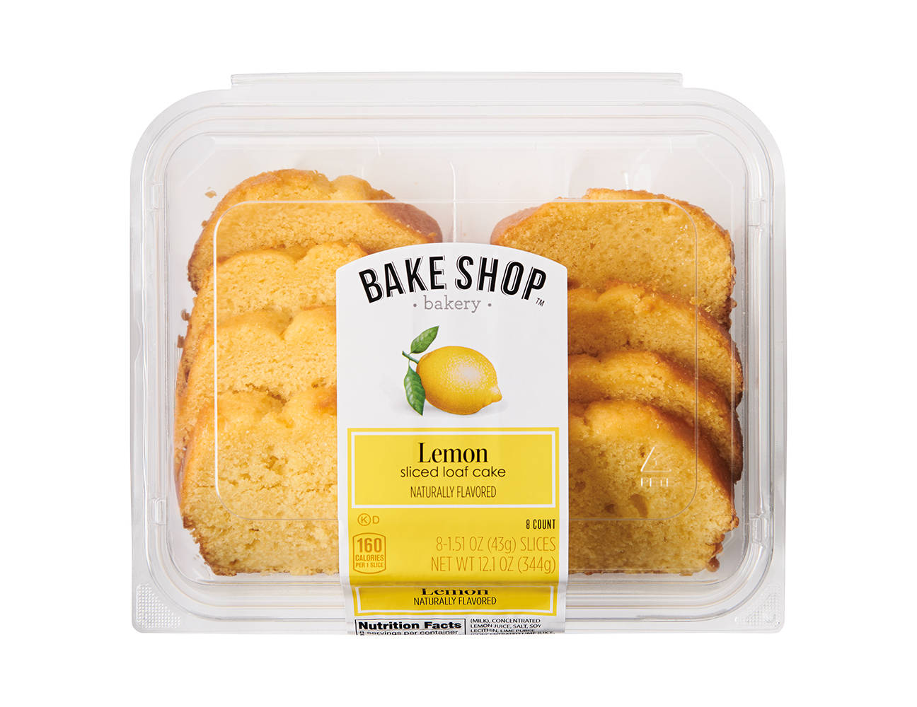 Bake Shop Lemon Sliced Loaf Cake, 8 Count