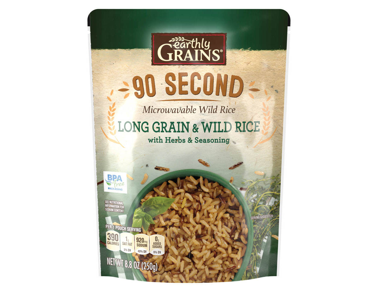 Earthly Grains Long Grain & Wild Ready to Serve Rice, 8.8 oz