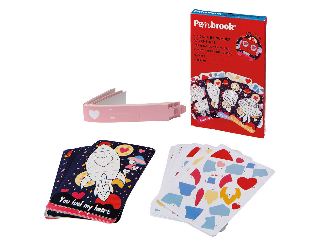 Pembrook Valentine's Day Craft Cards Kit - Sticker by Number Space
