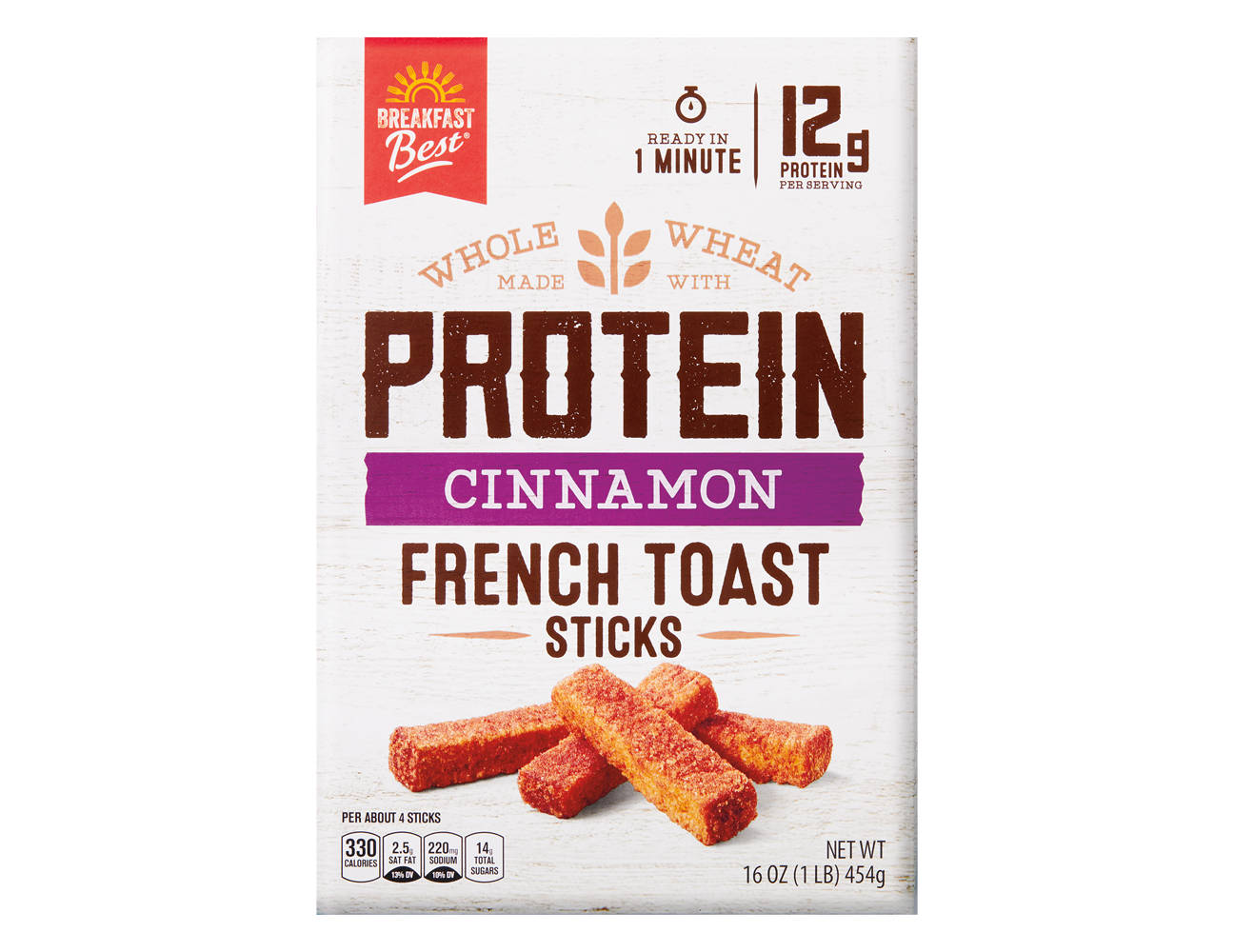Breakfast Best Protein Cinnamon French Toast Sticks, 16 oz