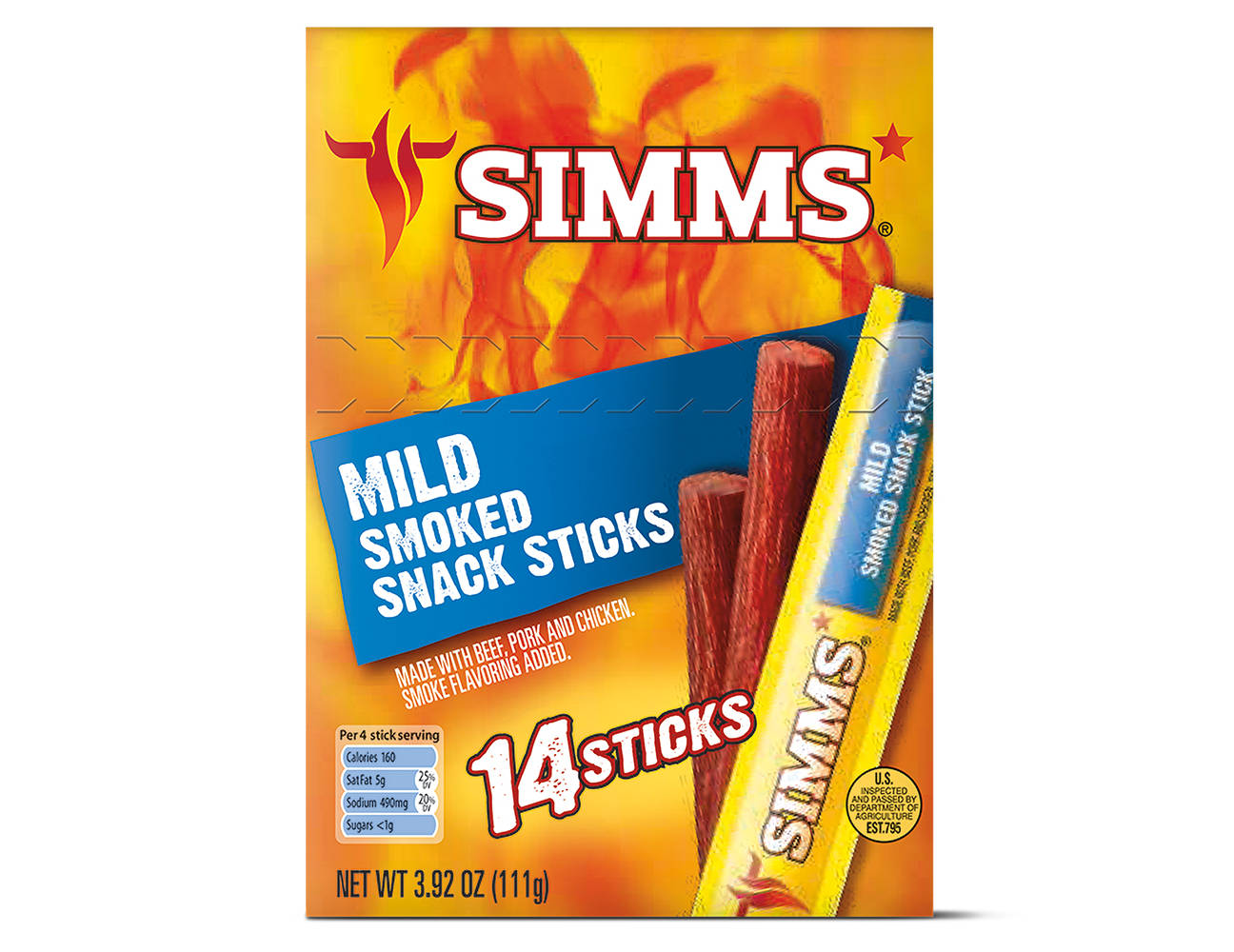 Simms Mild Smoked Snack Sticks, 14 count