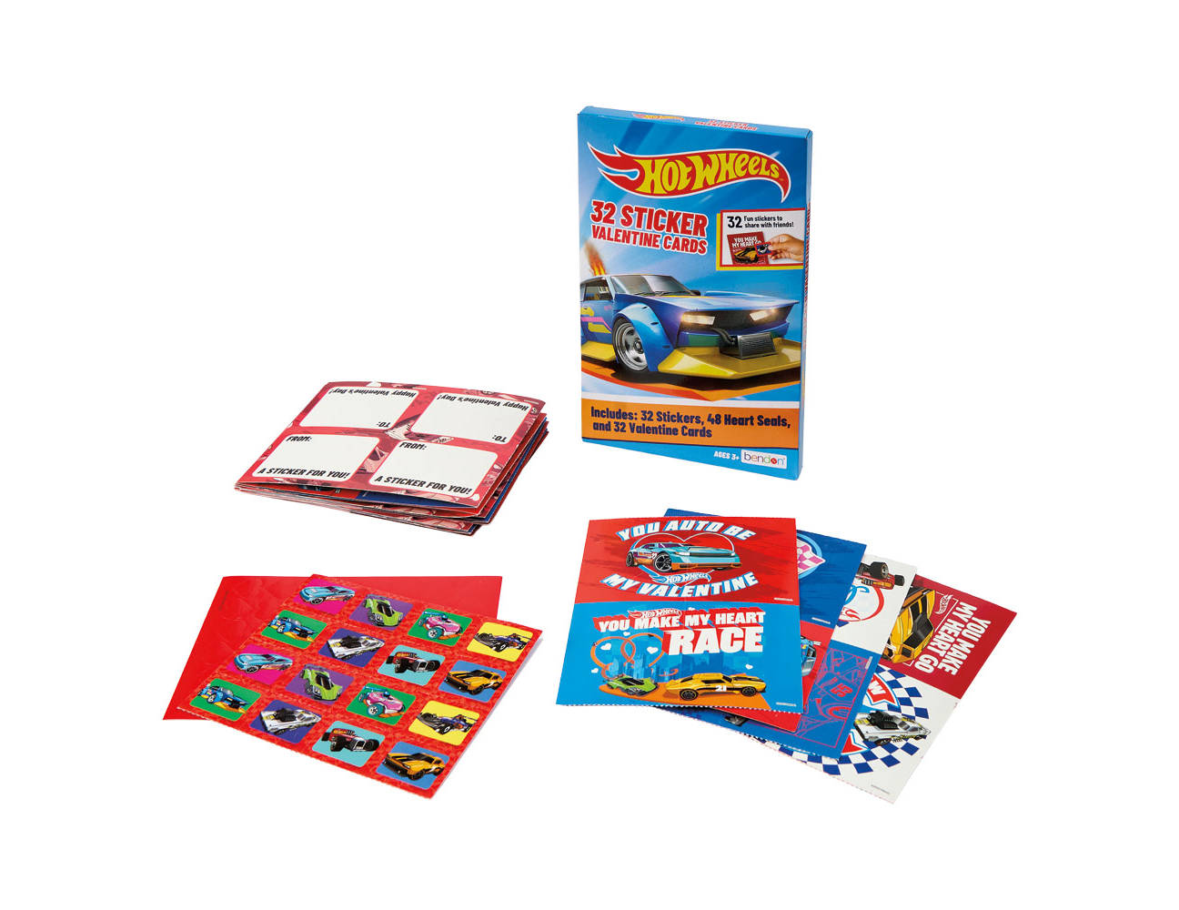 Licensed Valentine's Exchange Cards - Hot Wheels