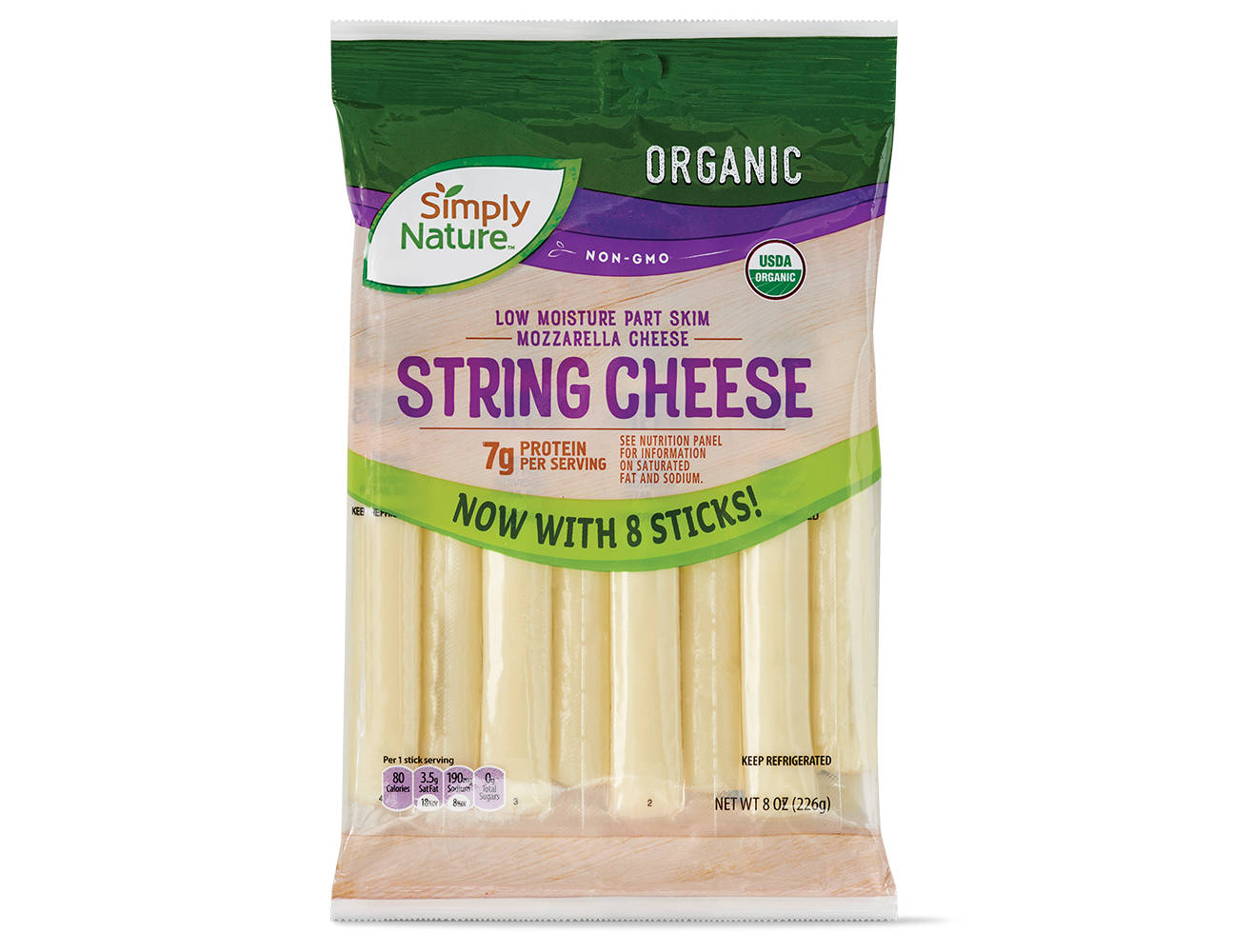 Simply Nature Organic String Cheese, 8 oz