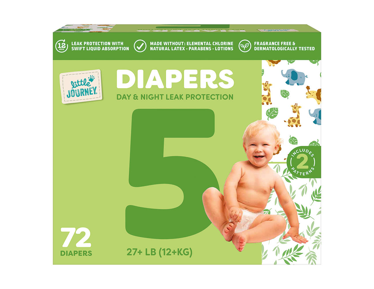 Little Journey Club Pack Diapers Size 5, 72 count