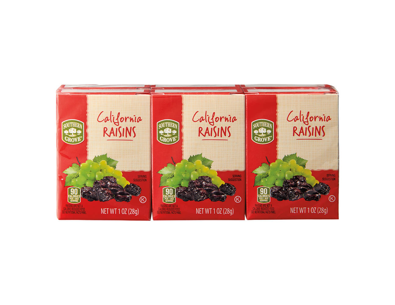 Southern Grove California Raisin Boxes, 6 count