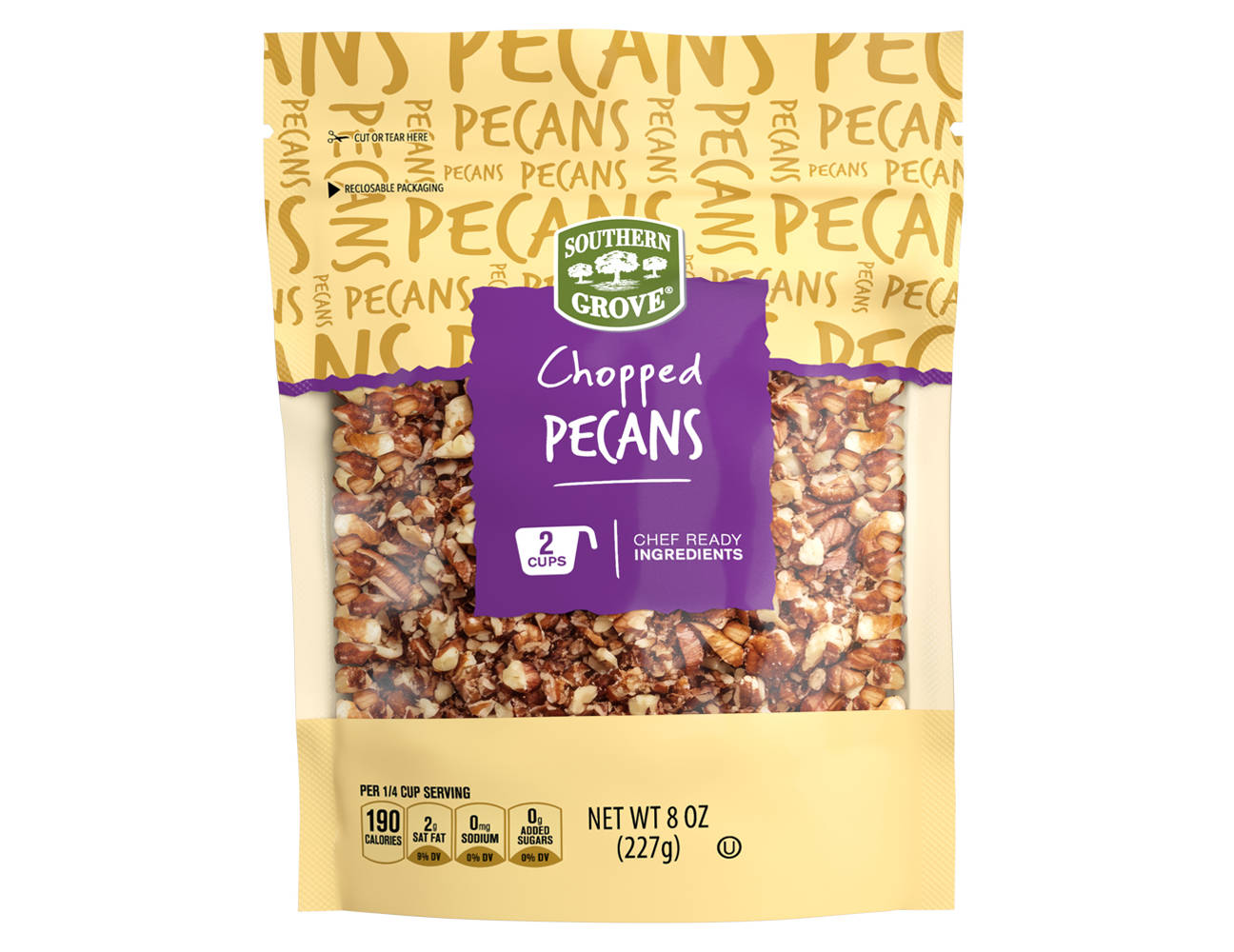 Southern Grove Chopped Pecans, 8 oz