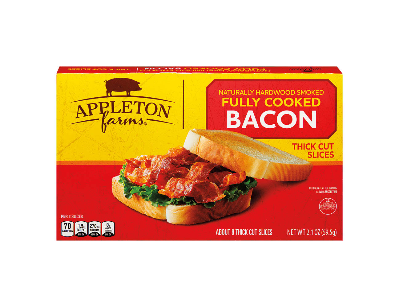 Appleton Farms Fully Cooked Bacon, 2.1 oz