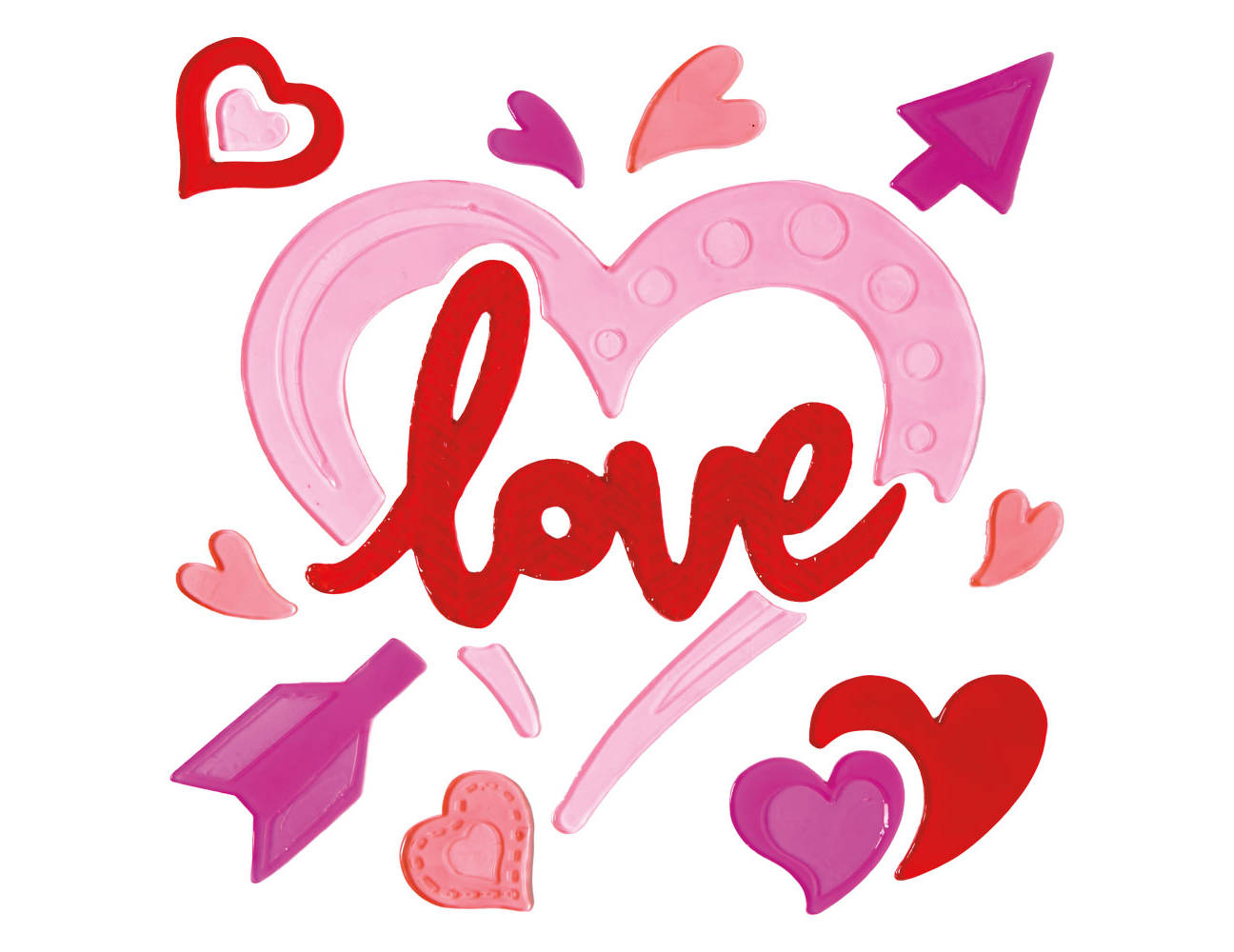 Kirkton House Valentine Gel Clings - Love Hearts