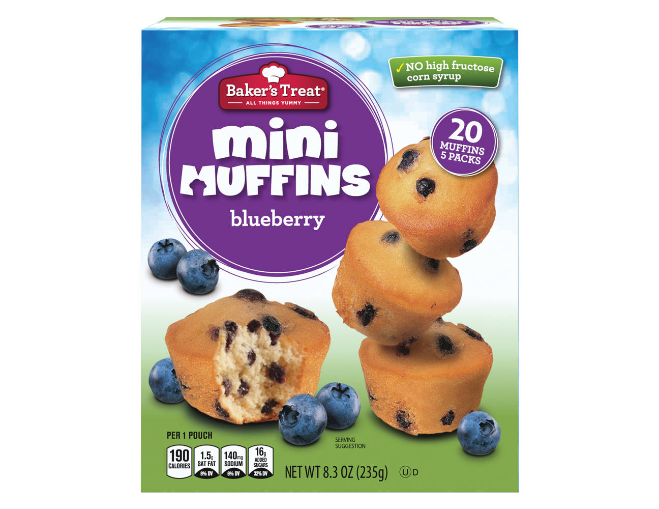 Baker's Treat Blueberry Mini Muffins, 20 count
