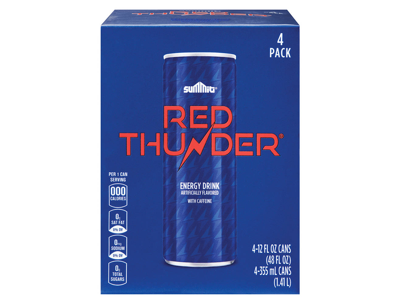 Summit Red Thunder Energy Drink- 4 pack, 12 fl oz Can