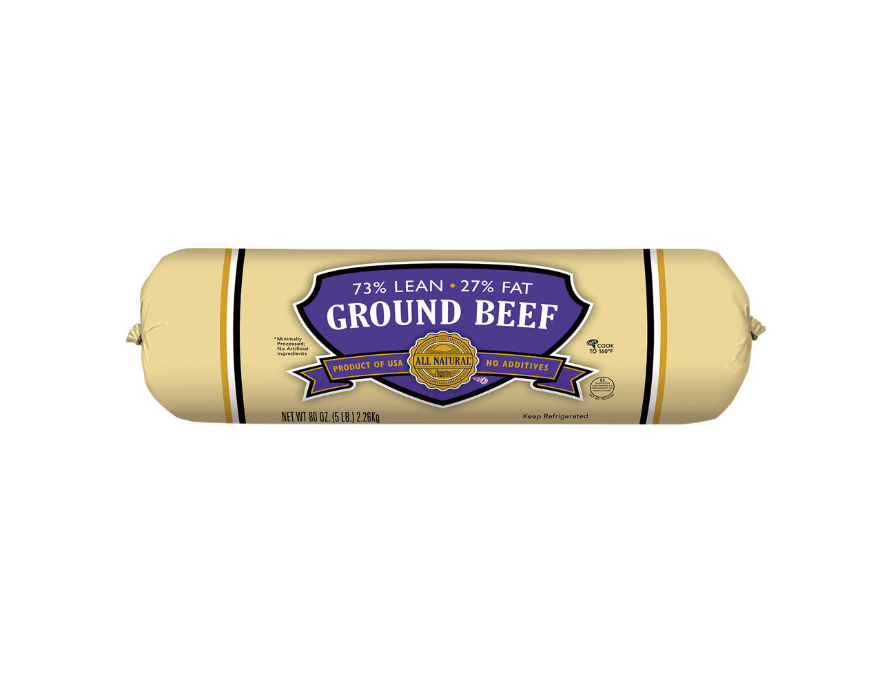 73/27 Ground Beef Chub, 5 lb