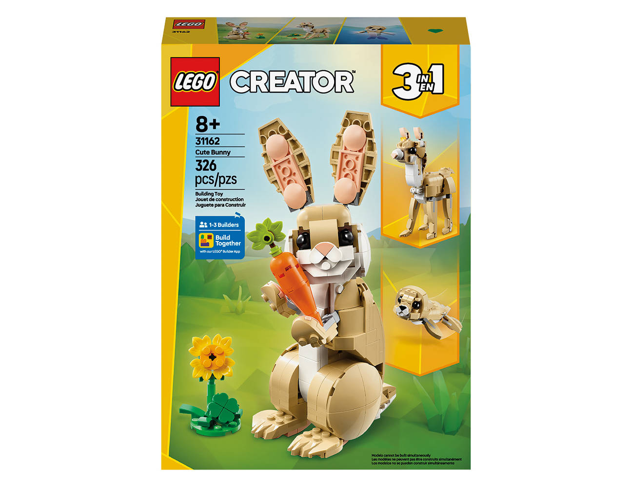 LEGO 3 In 1 Bunny Creator Building Blocks, 326 piece