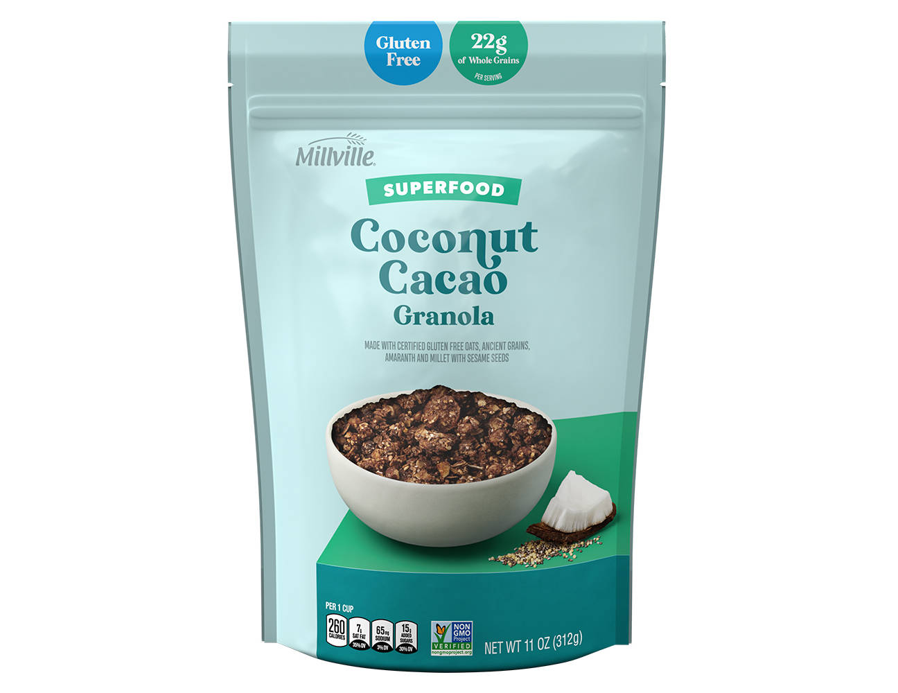 Simply Nature Gluten Free Coconut Cacao super Food Granola, 11 oz