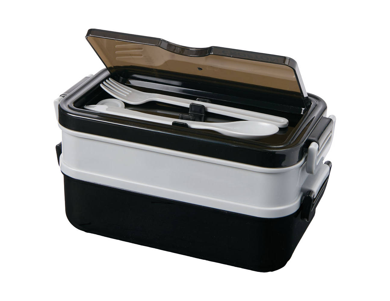 Crofton Two Tier Food Storage Box, Black &Grey