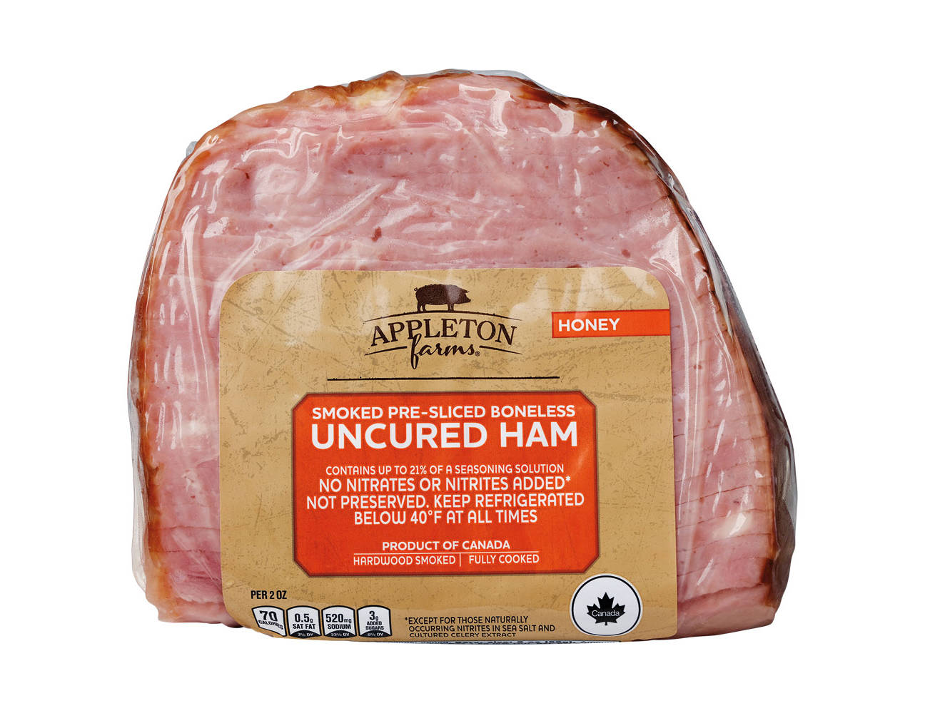 Appleton Farms Uncured Honey Quarter Boneless Sliced Ham