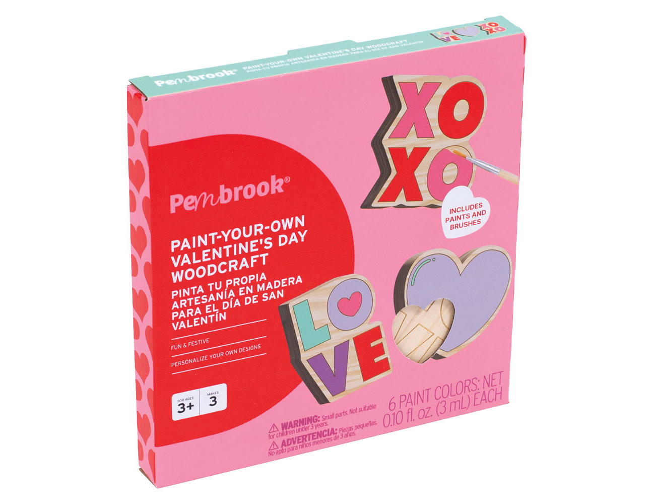 Pembrook Paint-Your-Own Valentine's Day Woodcraft - XOXO