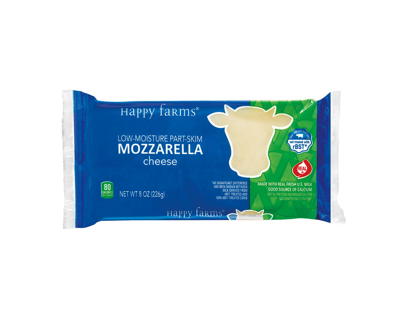 Happy Farms Mozzarella Cheese Block, 8 oz