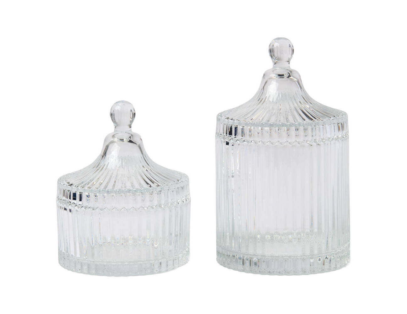 KIRKTON HOUSE 2 Piece Apothecary Glass Jar - Ribbed
