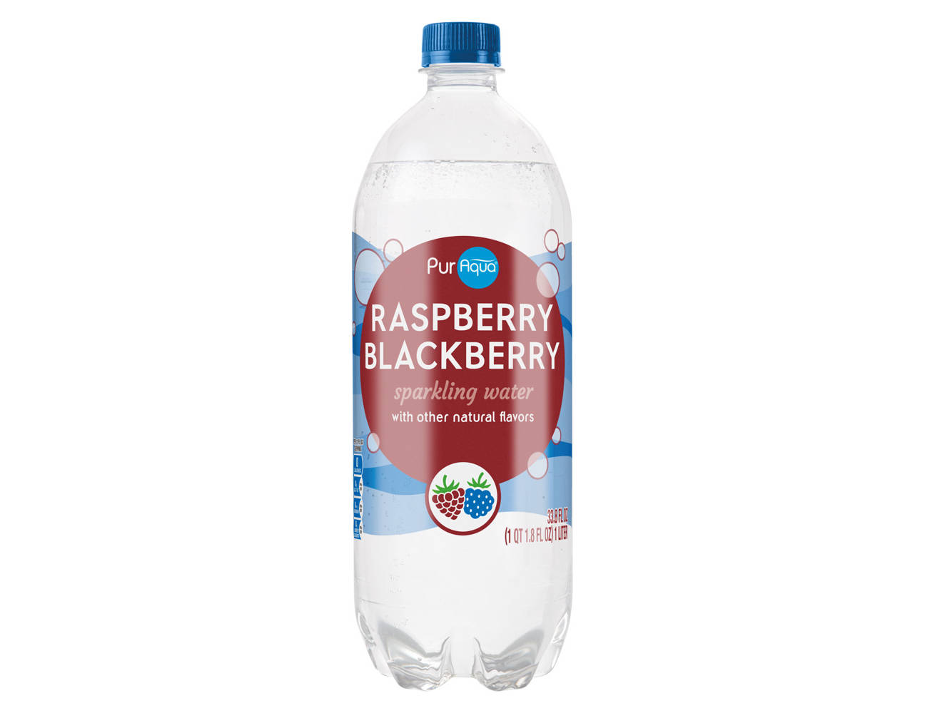 PurAqua Raspberry Blackberry Sparkling Water, 33.8 fl oz