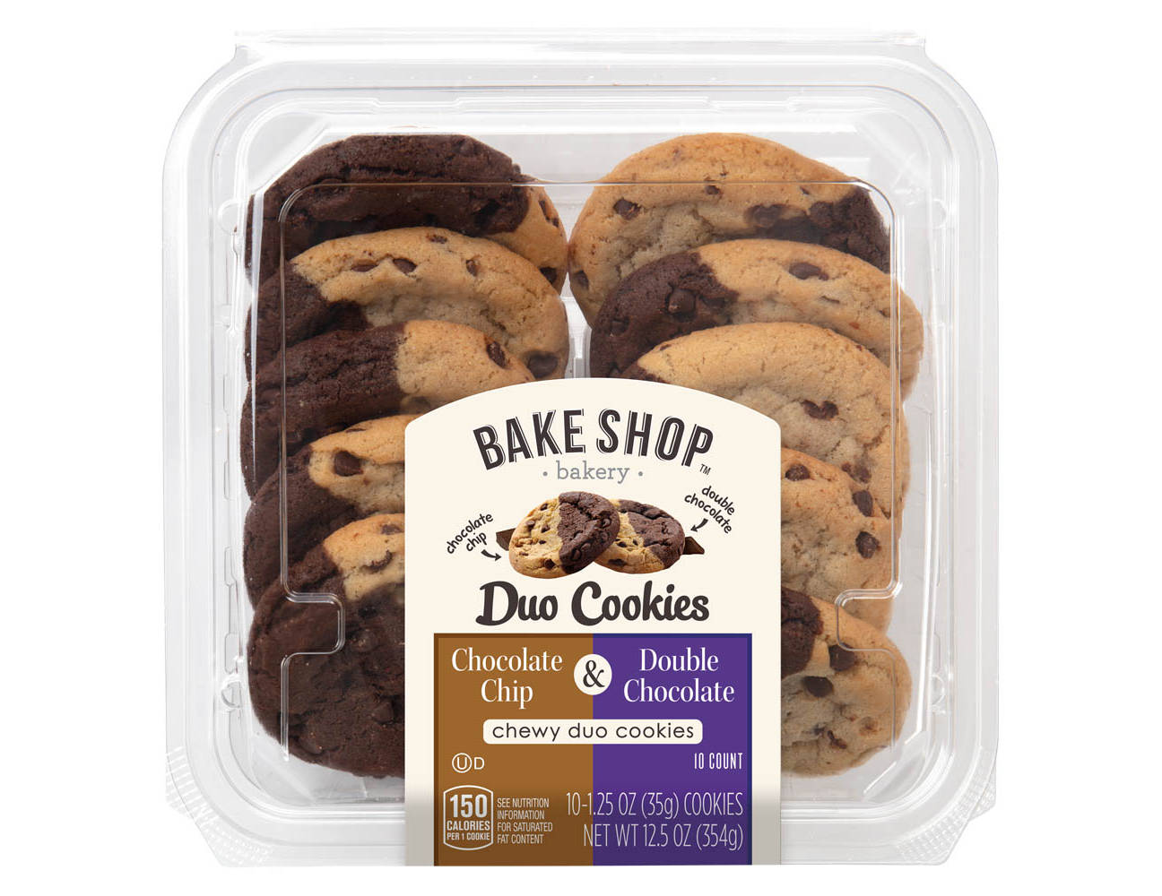 Bake Shop Chocolate Chip & Double Chocolate Duo Cookies, 10 count