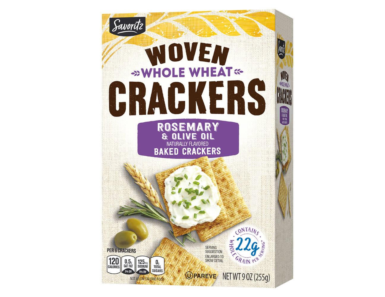 Savoritz Rosemary Olive Oil Woven Wheat Crackers, 9 oz