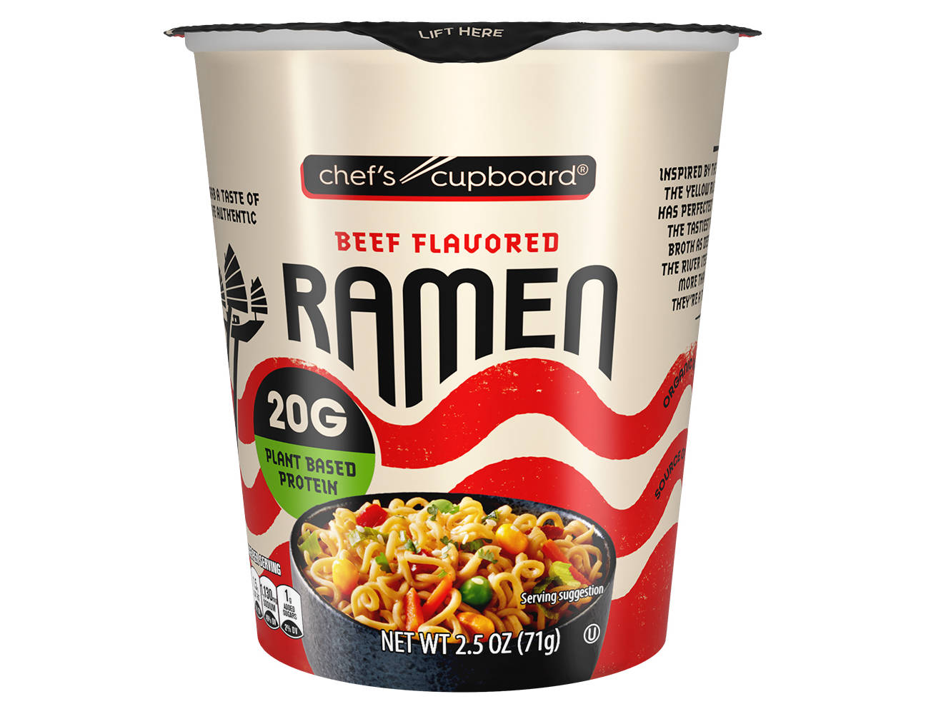 Chef's Cupboard Beef Flavored Protein Ramen, 2.5 oz