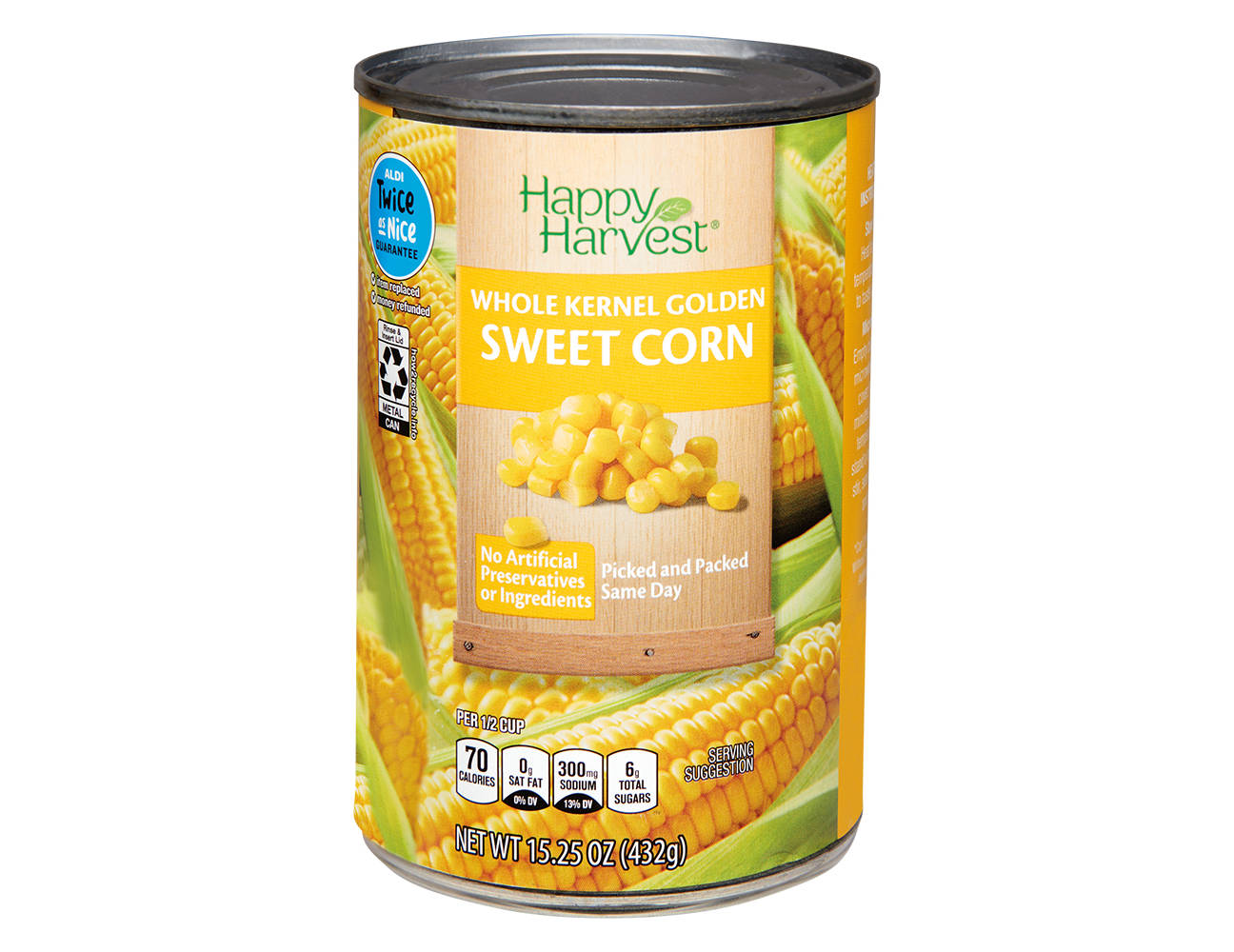 Happy Harvest Canned Whole Kernel Golden Sweet Corn, 15.25 oz