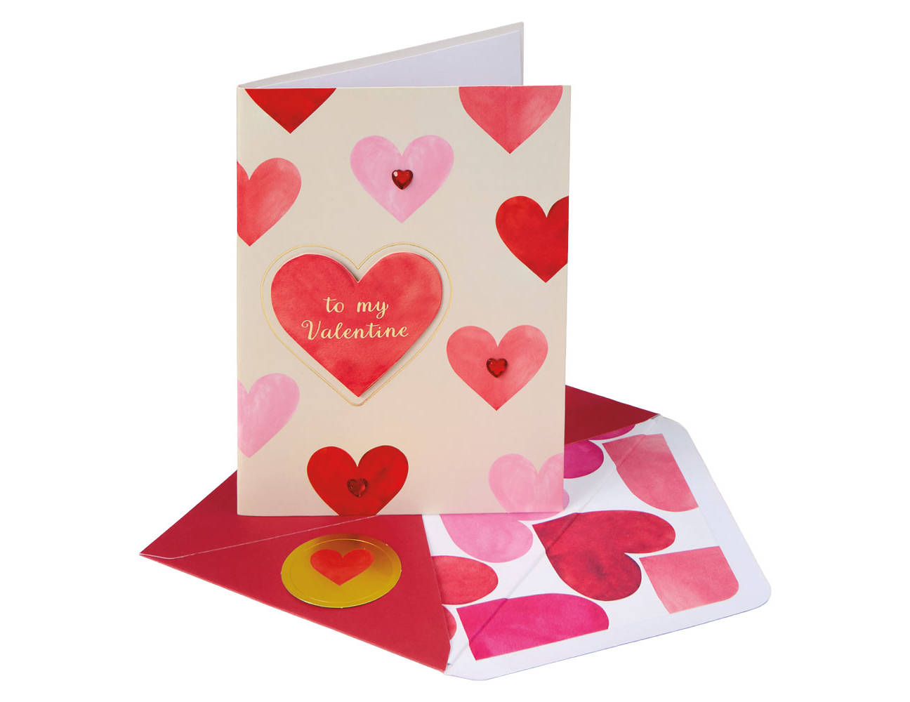 Pembrook 5" x 7" Valentine's Day Card - Hearts