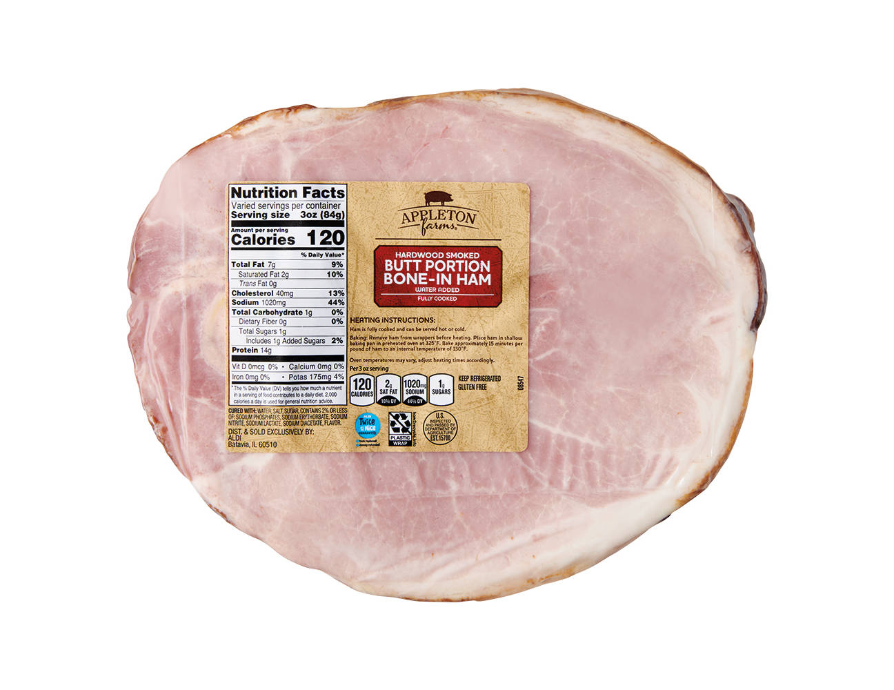 Appleton Farms Smoked Ham Butt Portion, per lb