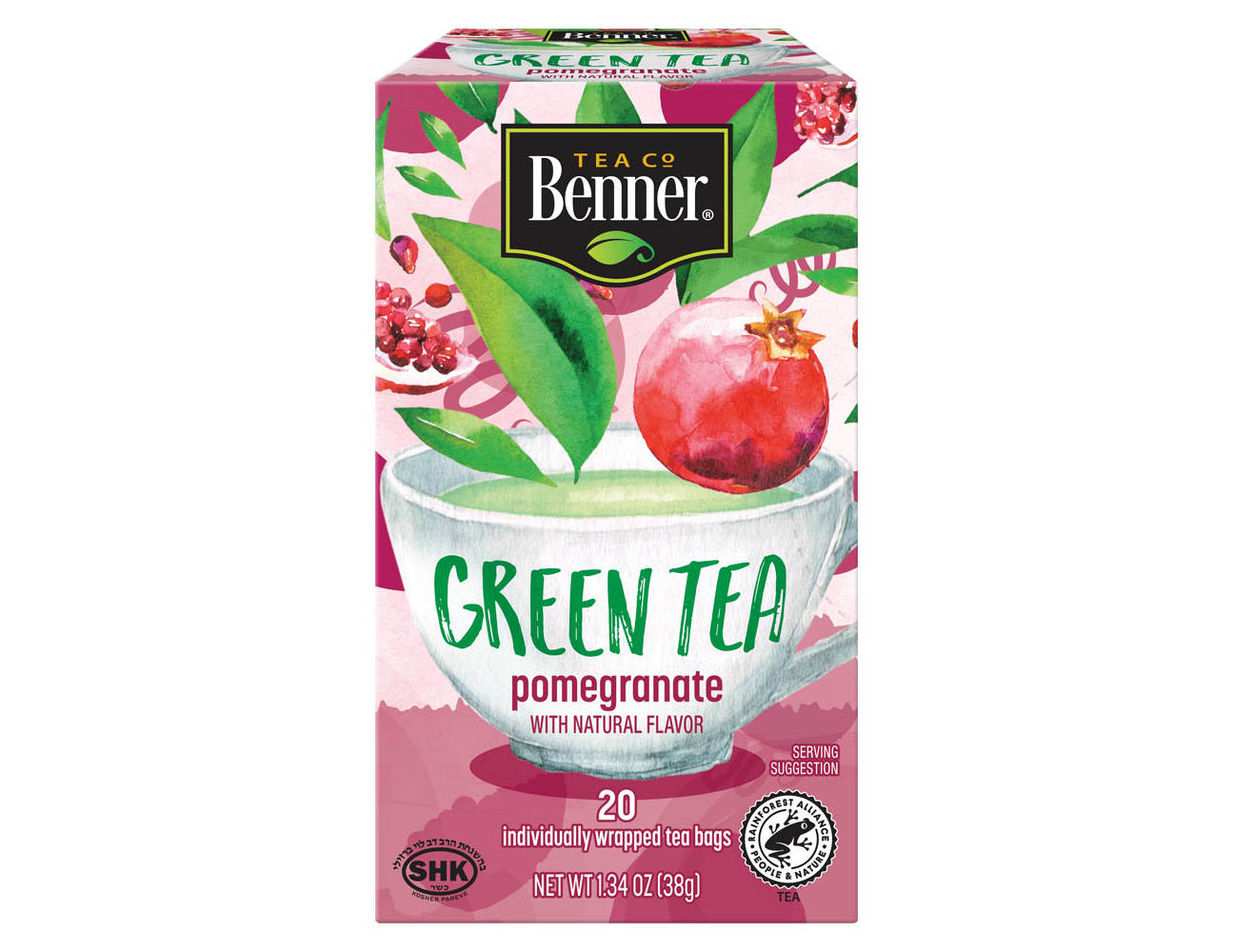 Benner Pomegranate Green Tea Bags