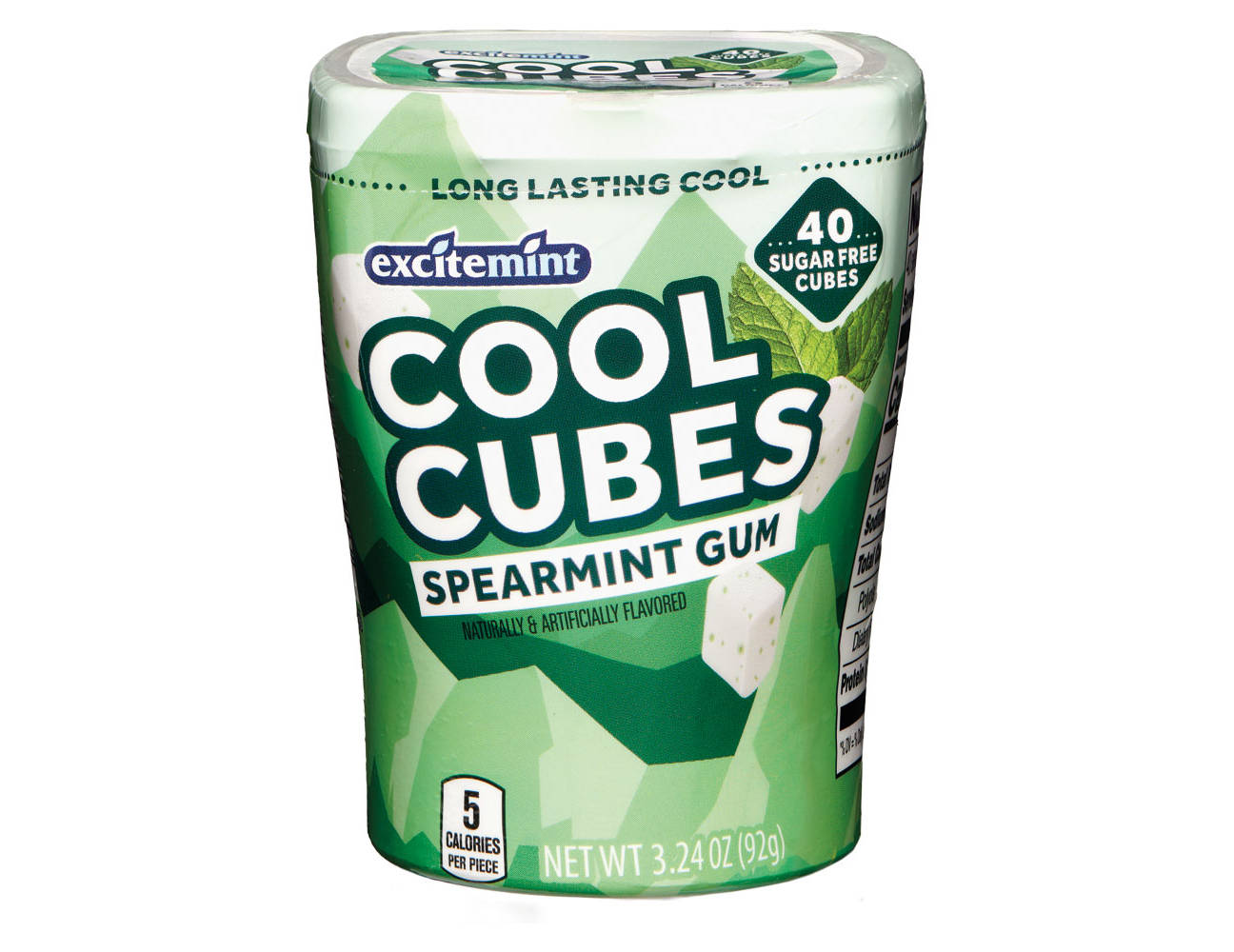 Excitemint Spearmint Cube Gum, 3.24 oz
