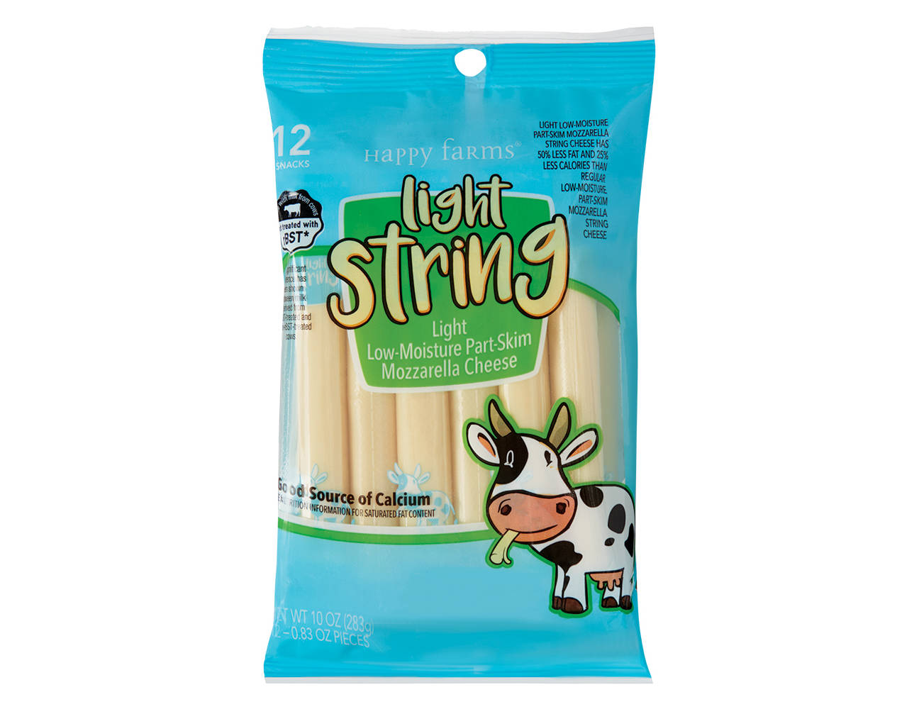 Happy Farms Light Mozzarella String Cheese, 10 oz