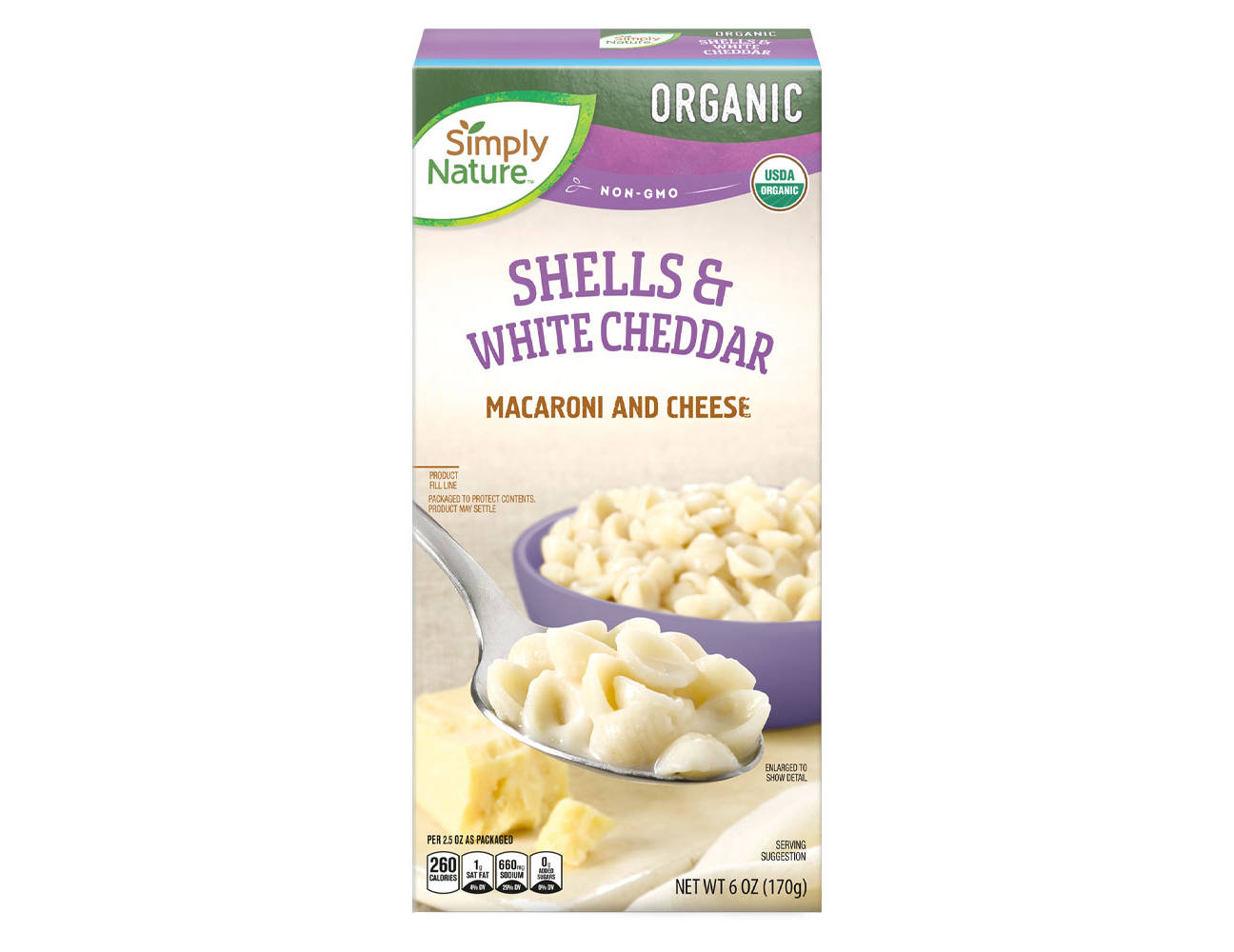 Simply Nature Organic Shells and White Cheddar, 6 oz
