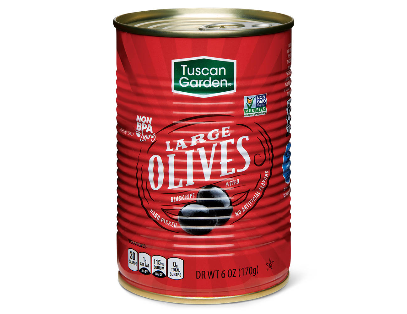 Tuscan Garden Large Ripe Pitted Black Olives, 6 oz