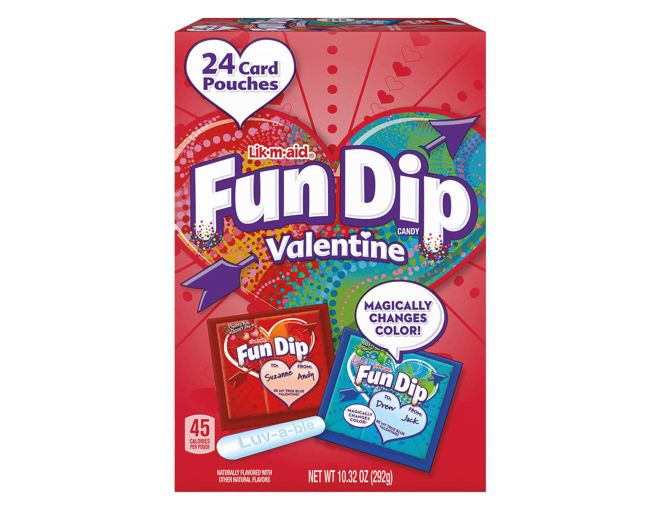 Lik-m-aid Valentine's Fun Dip Candies, 24 count