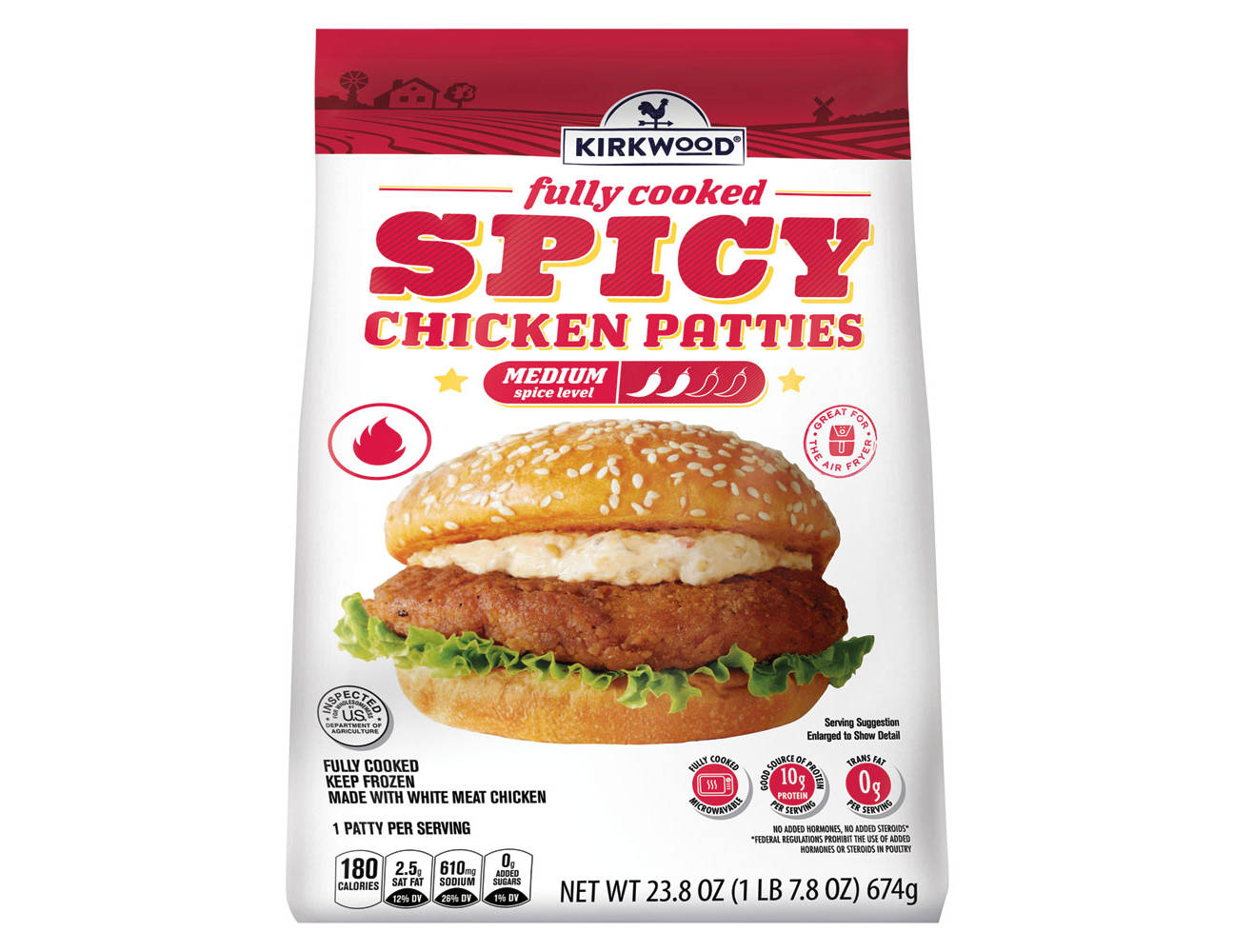 Kirkwood Spicy Chicken Patties, 23.8 oz