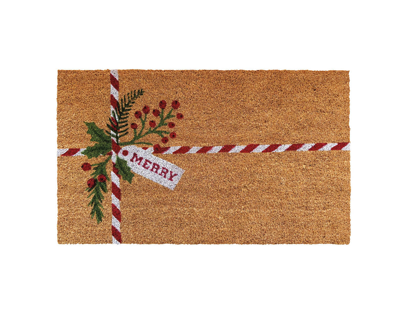Merry Moments 18" x 30" Holiday Coir Mat - Present