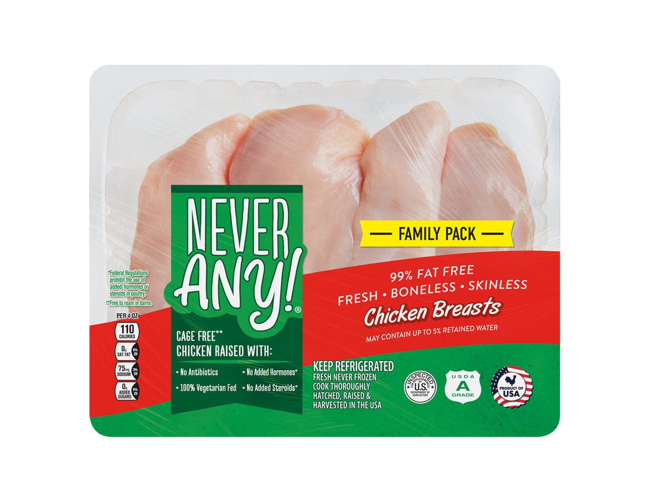 Never Any! Antibiotic Free Family Pack Chicken Breasts