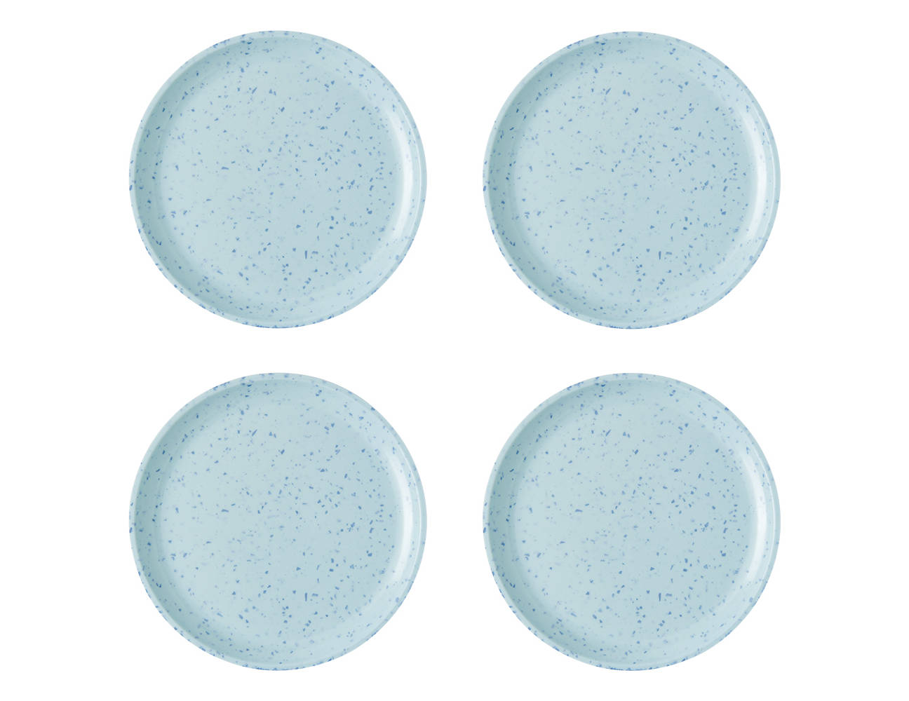 Crofton 4 Pack Speckled Dinnerware Plates, Blue