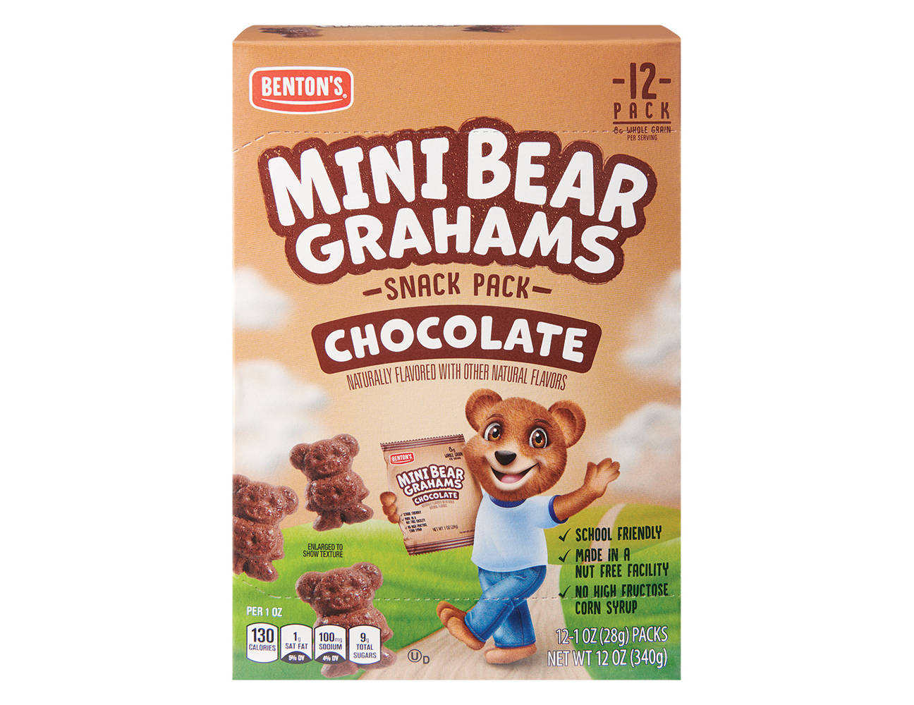 Benton's Mini Bear Chocolate Grahams Snack Packs, 12 oz