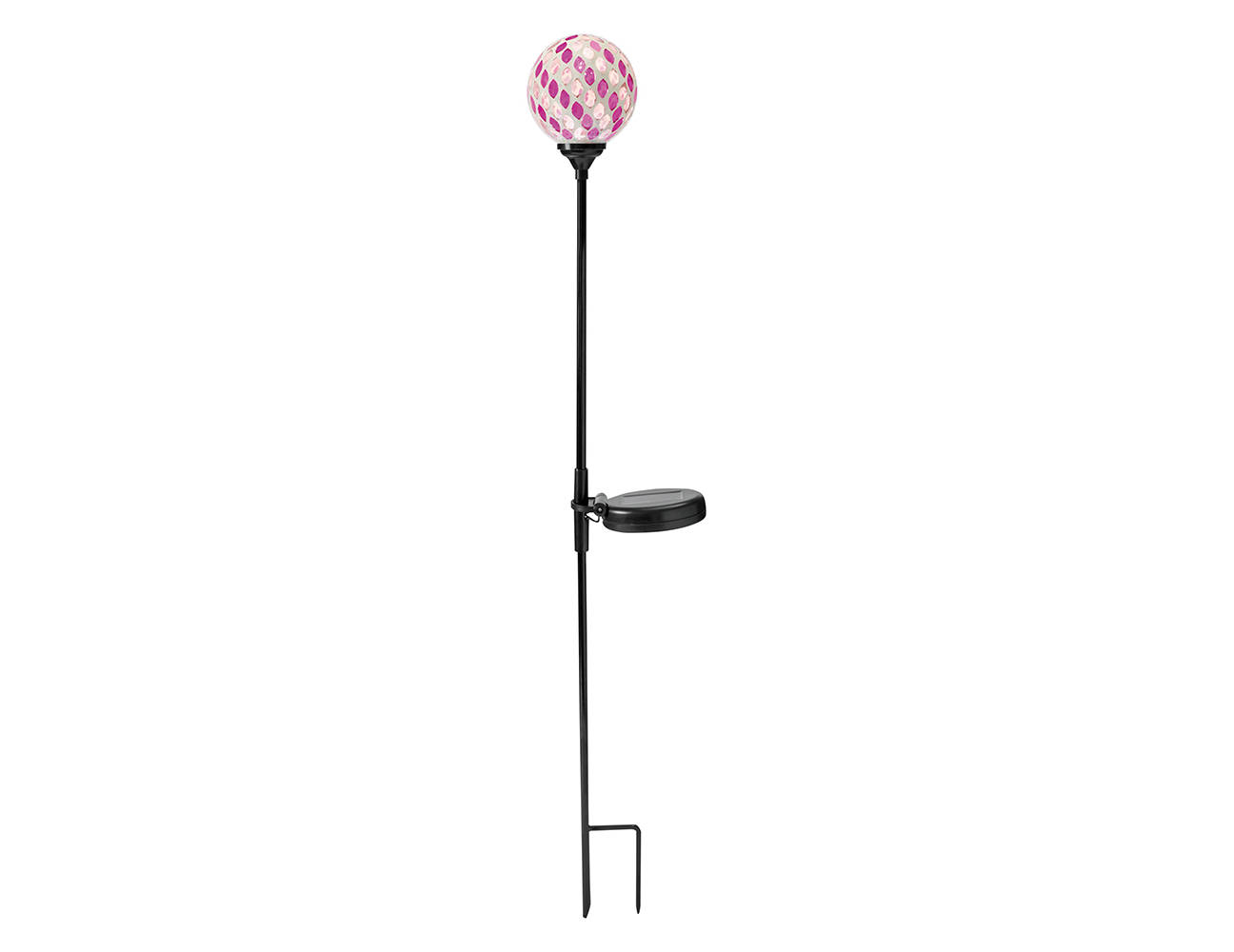 Belavi Mosaic Solar Garden Stake, Pink Marquise