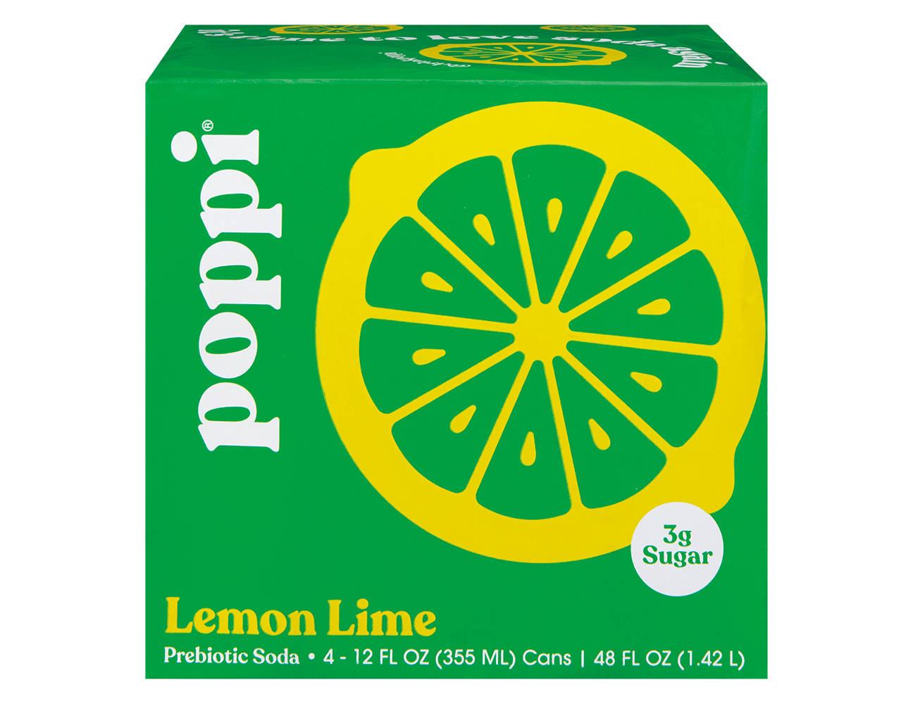 Poppi Lemon Lime Prebiotic Soda, 4 Pack